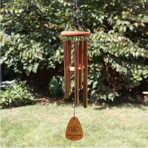 Love Wind Chime | Initial Hearts Engraving | Gift for Couple ...