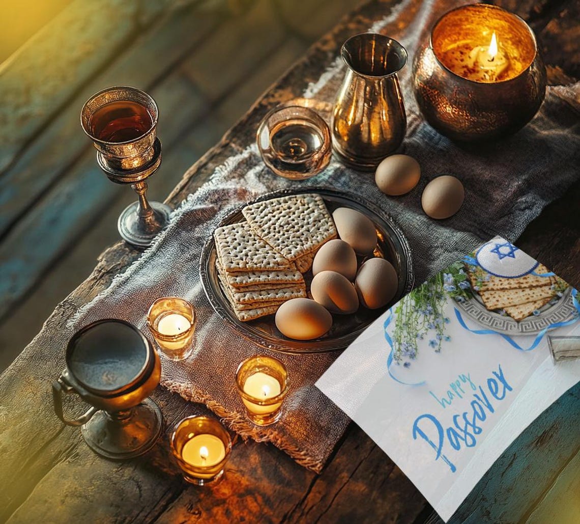 Elegant Passover Placemat Pesach Matza Cover Blue & White Jewish ...