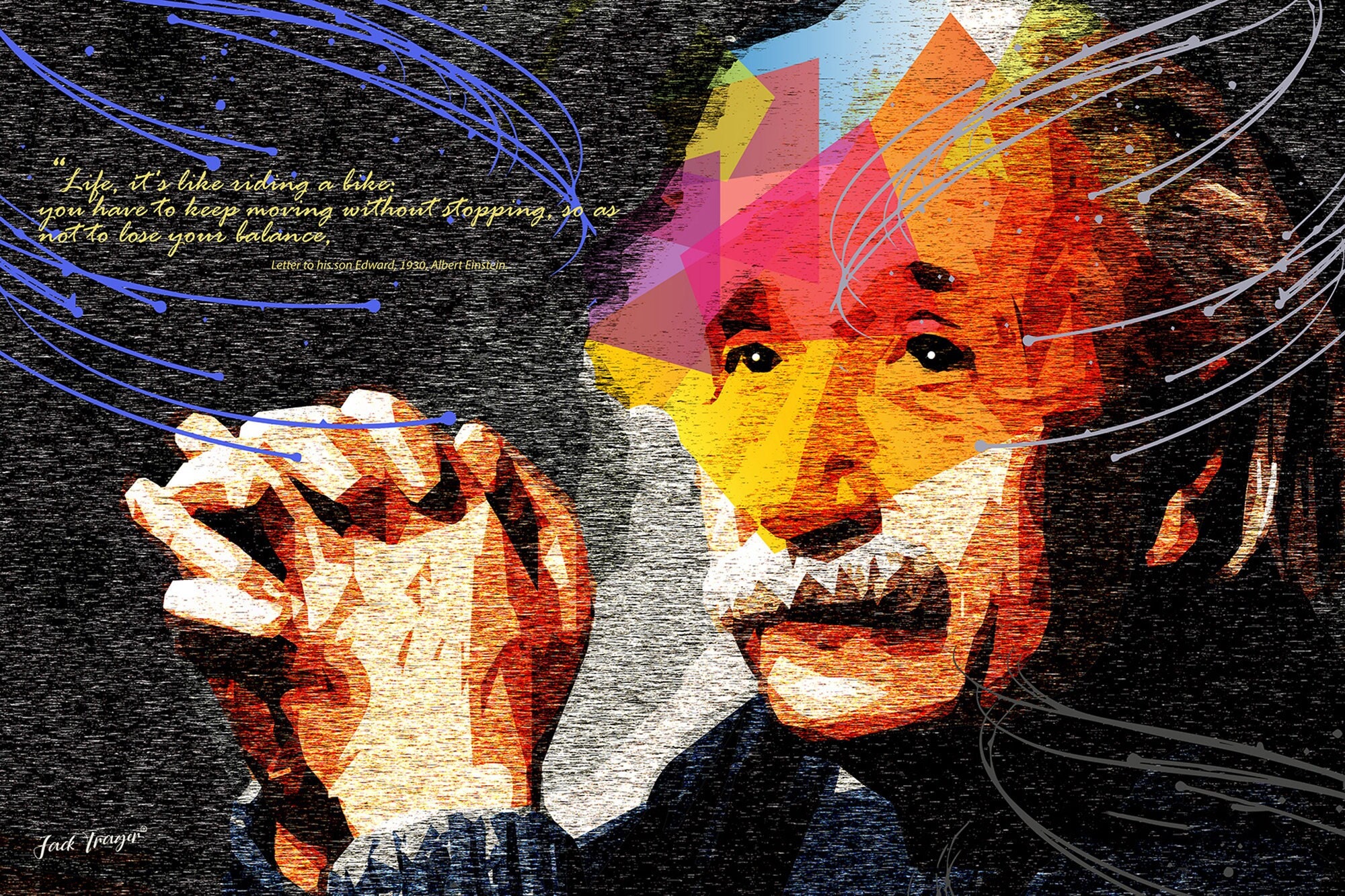 Einstein Famous Face & Hands Pop Art Wall Fine-art Print Home Styling ...