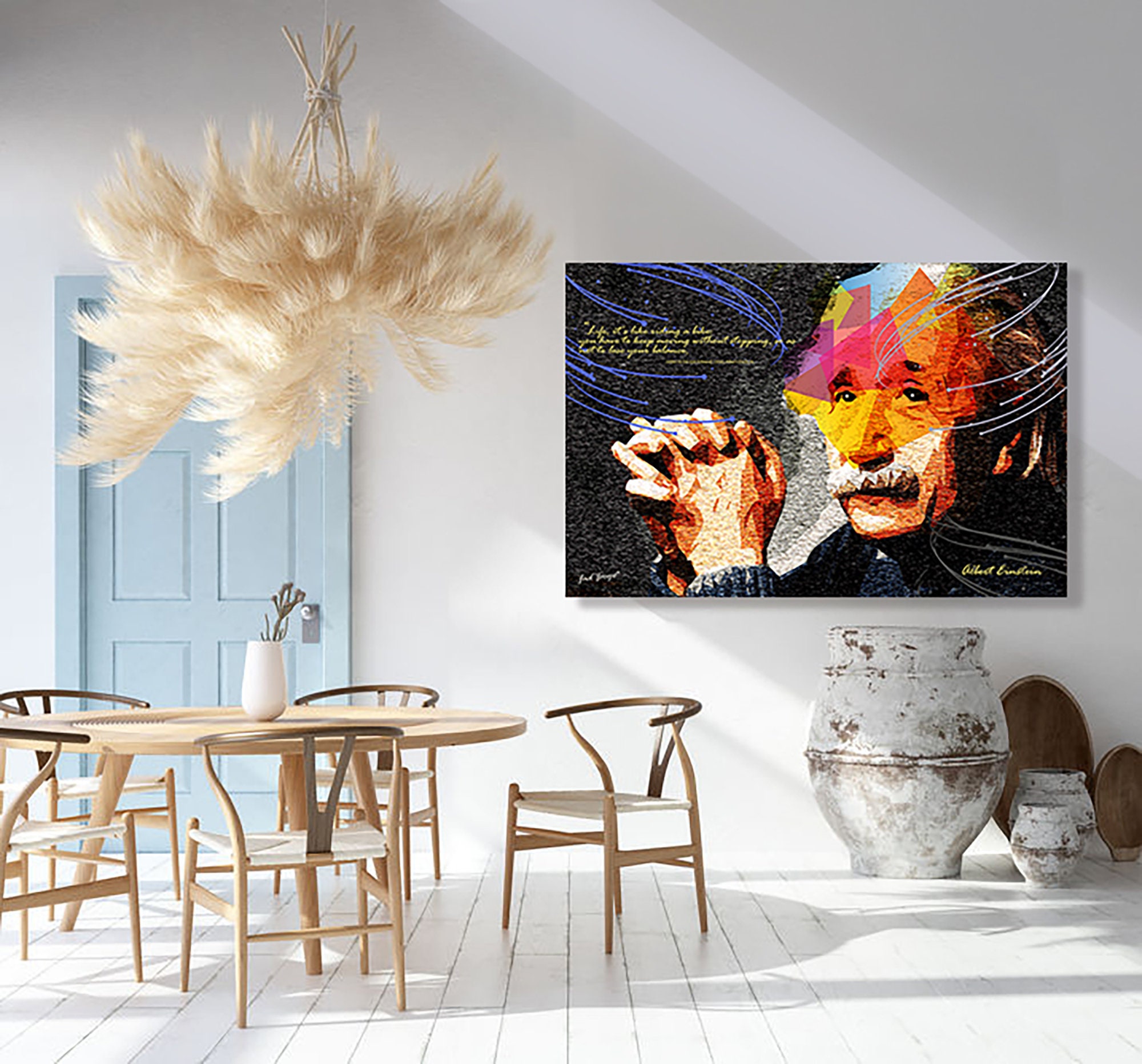 Einstein Famous Face & Hands Pop Art Wall Fine-art Print Home Styling ...