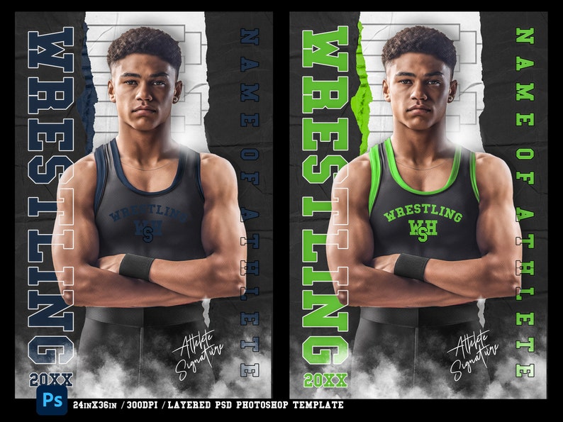 Sports Banner Digital Template / Senior Banner Wrestling Template ...