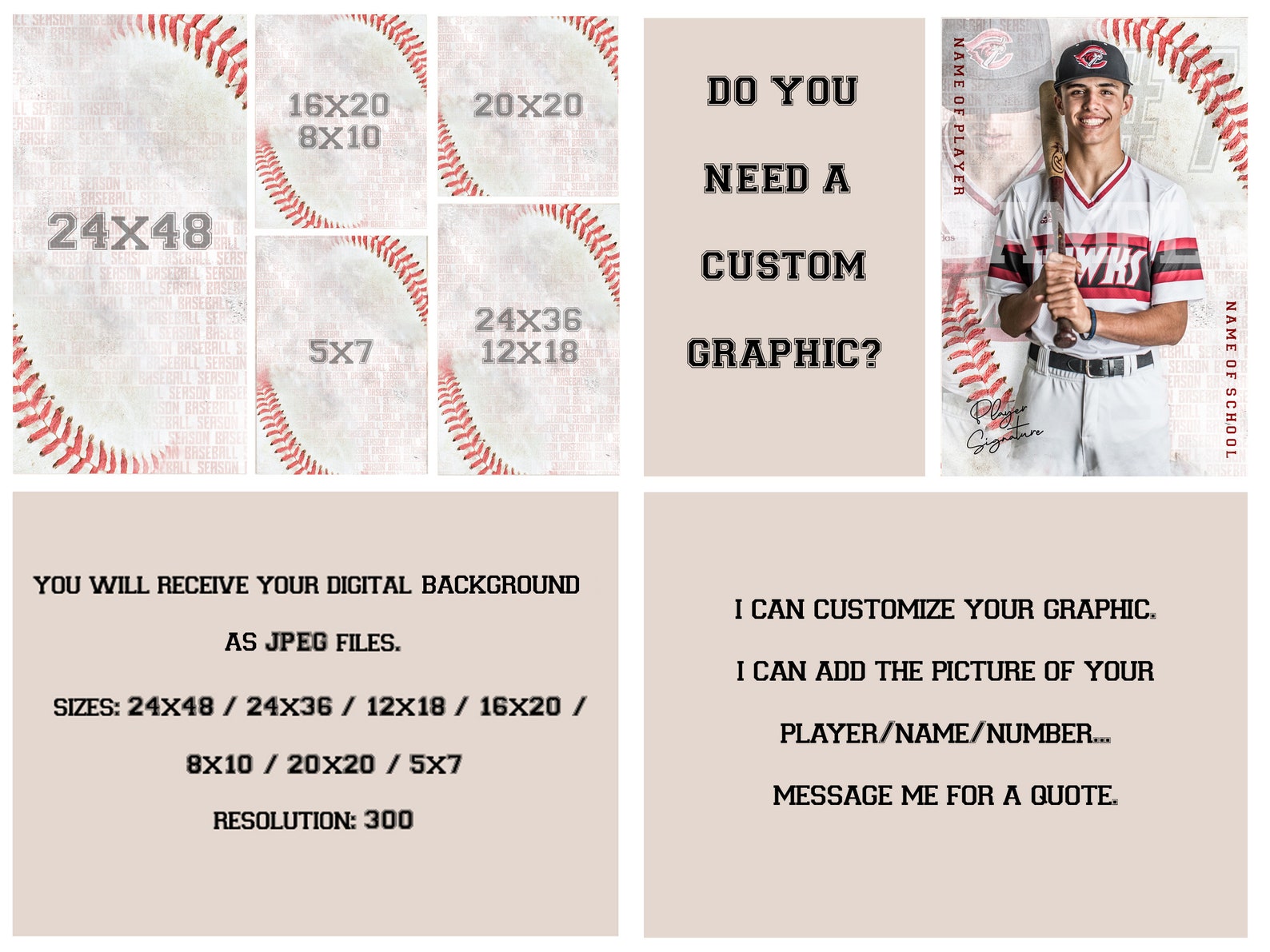 Senior Baseball Banner Background, Poster Template (digital Download) - Etsy