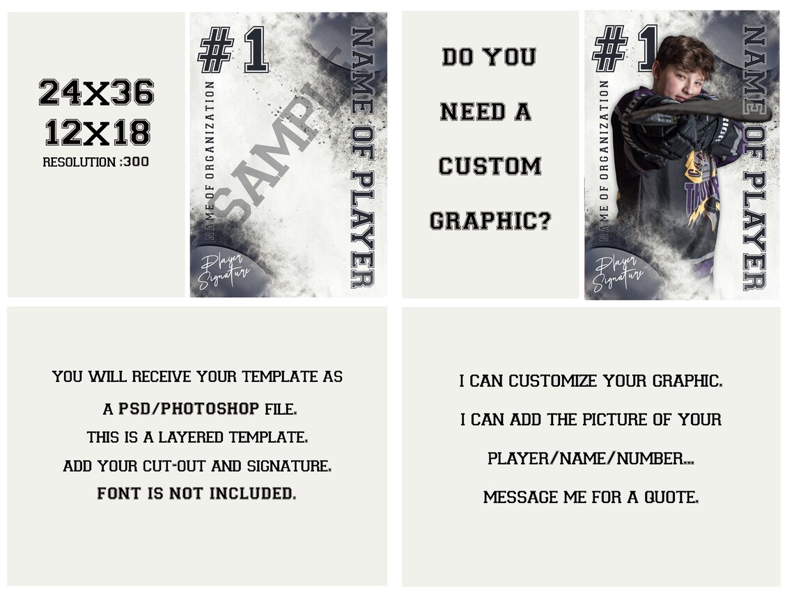 Sports Banner Digital Template / Banner Ice Hockey Template / Template ...