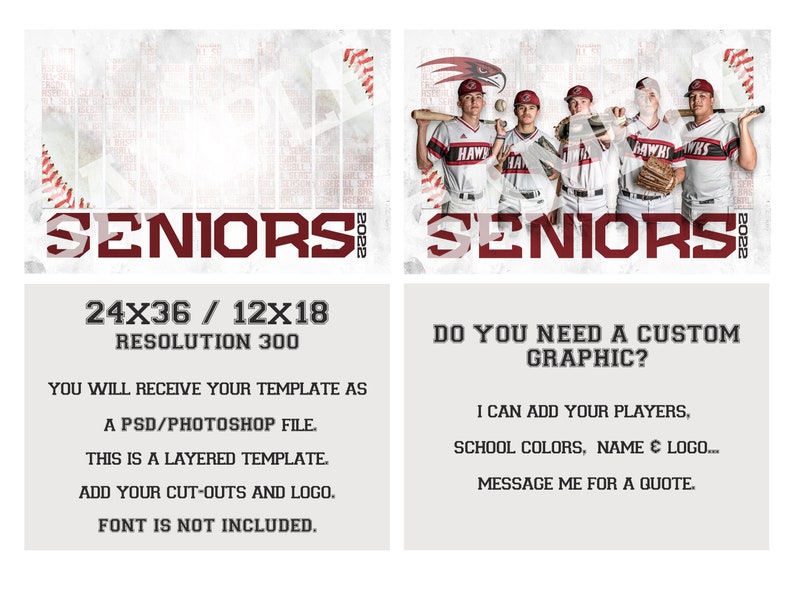 Senior Baseball Banner Template, High Resolution (digital Download) - Etsy