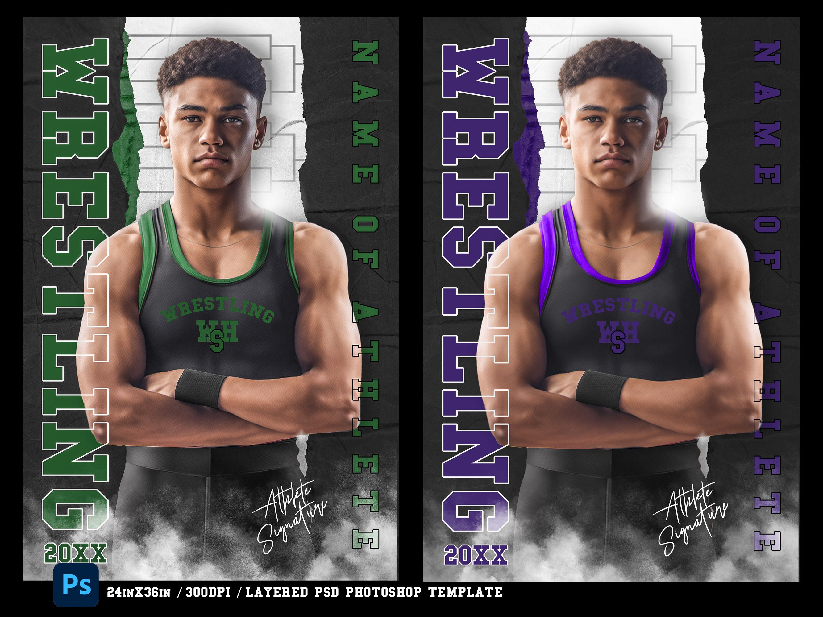Sports Banner Digital Template / Senior Banner Wrestling Template ...