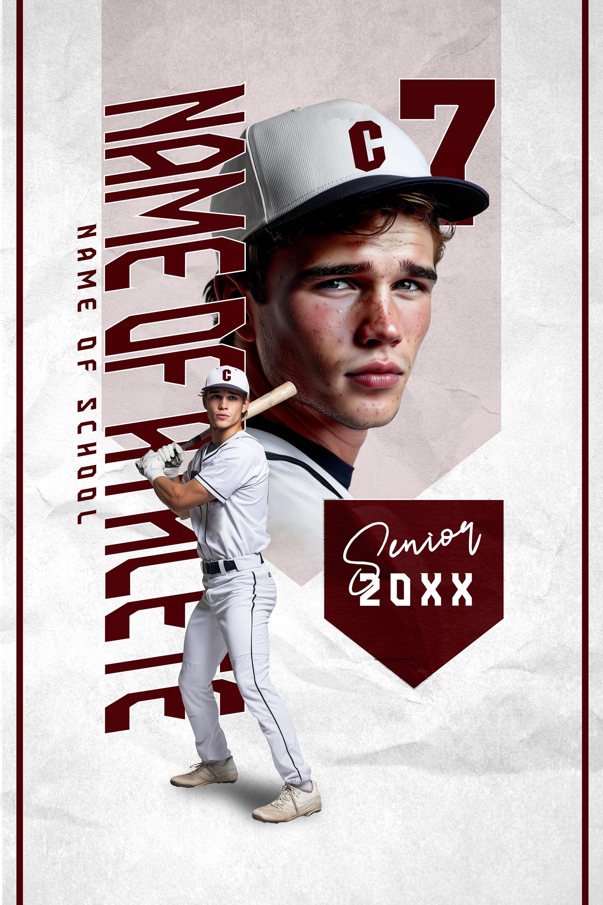 Baseball Senior Banner Template, High Resolution (digital Download ...
