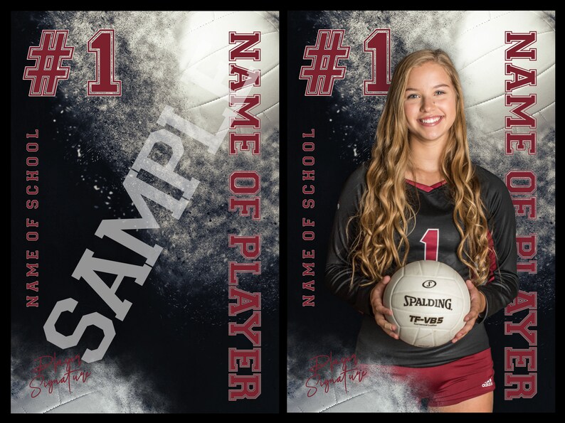 Sports Banner Digital Template / Senior Banner Volleyball Template ...