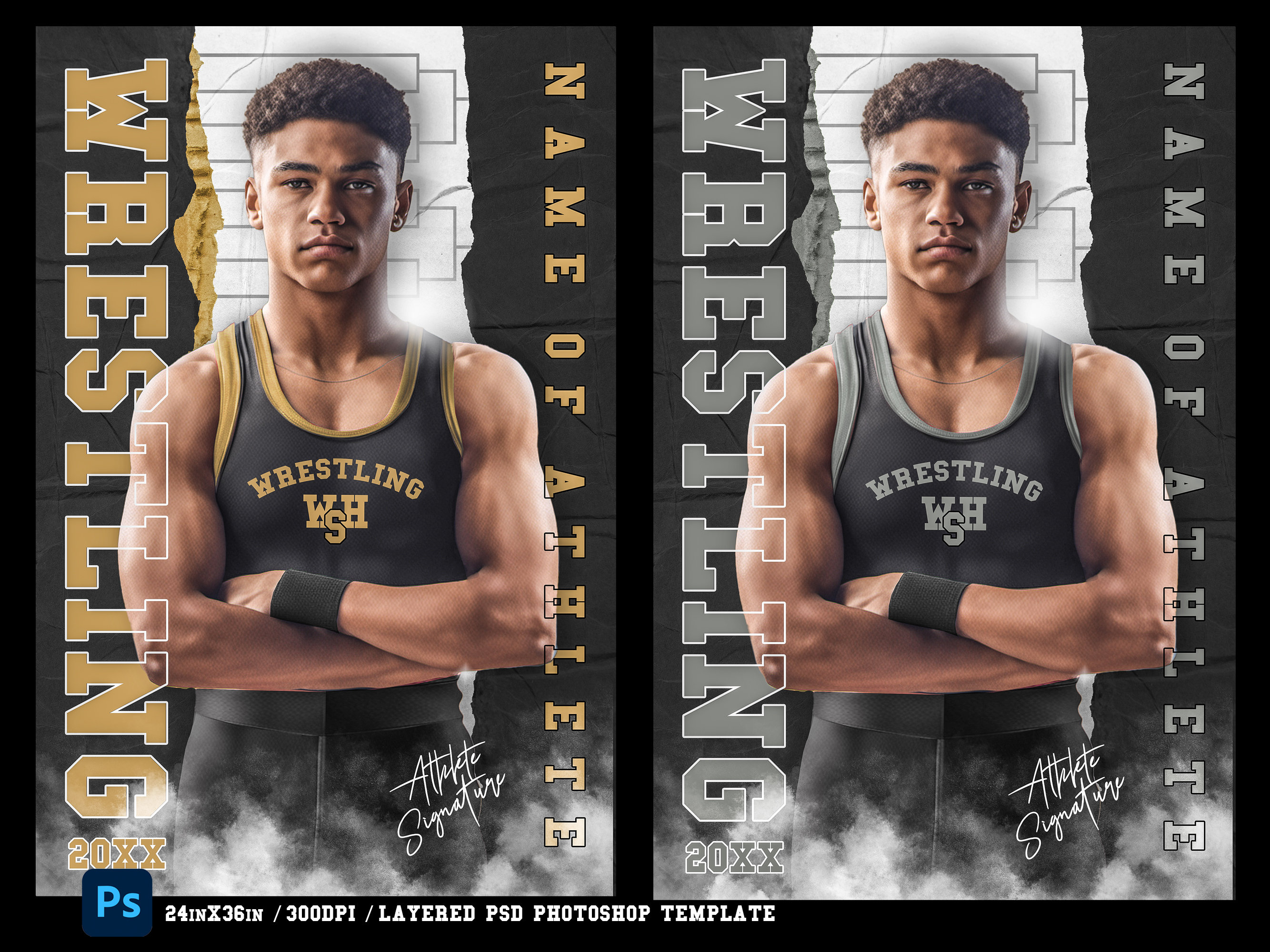 Sports Banner Digital Template / Senior Banner Wrestling Template ...