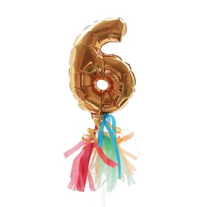 Mini Number Balloon Cake Topper / Wand / Table Number / Tassels - Etsy