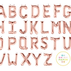 Rose Gold Letter Balloons Small Air Filled 14 Inch Mylar - Etsy