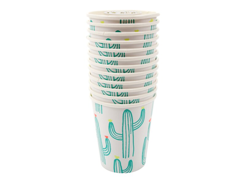Cactus Cups Set of 8 Fiesta Paper Party Tableware | Etsy