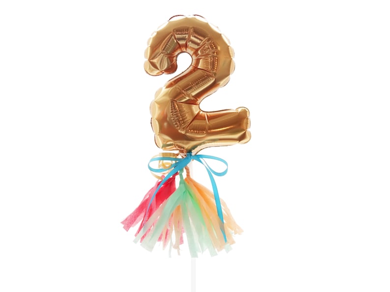 Mini Number Balloon Cake Topper / Wand / Table Number / - Etsy