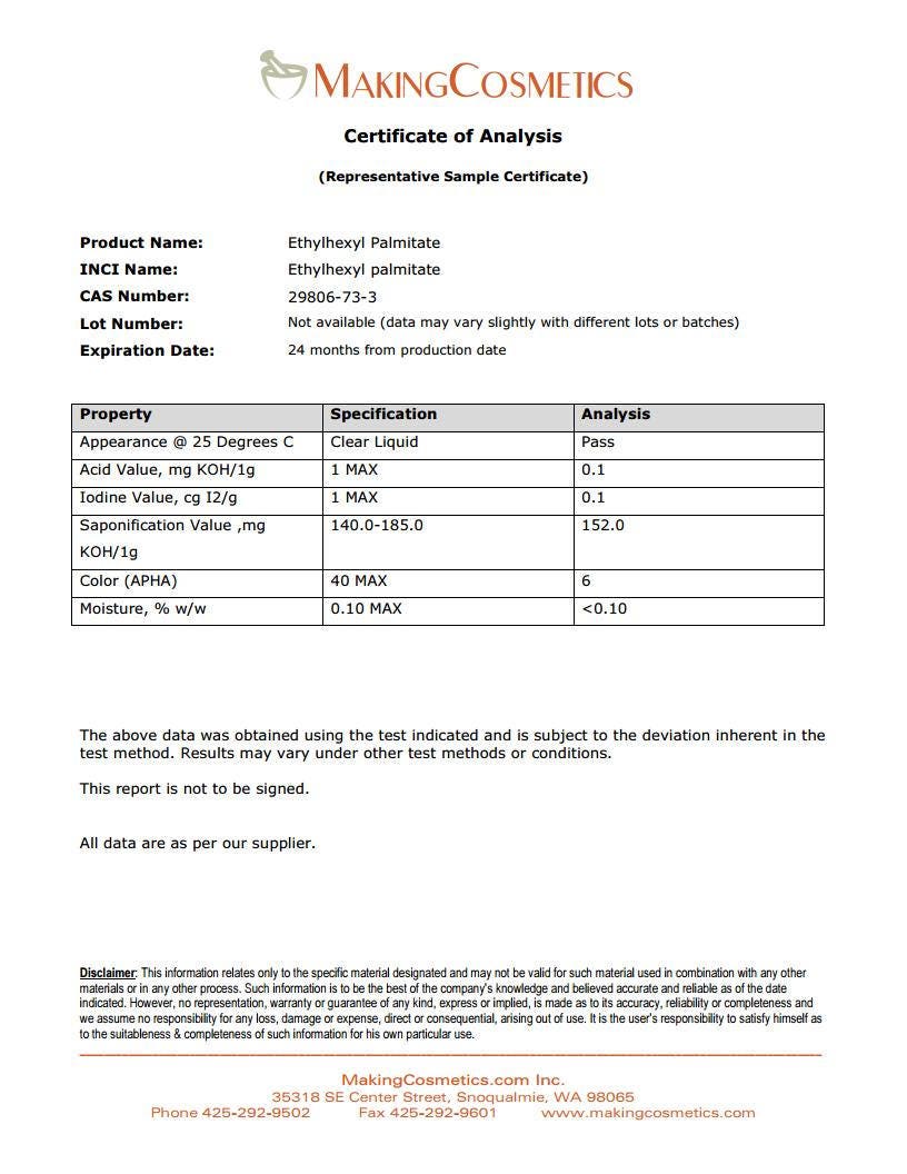 Makingcosmetics Ethylhexyl Palmitate Cosmetic Ingredient - Etsy