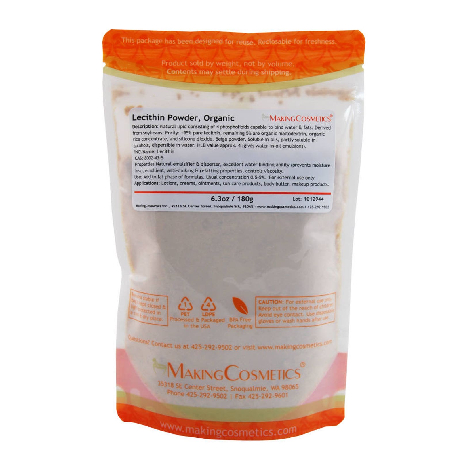 Makingcosmetics Lecithin Powder USDA Certified Organic - Etsy