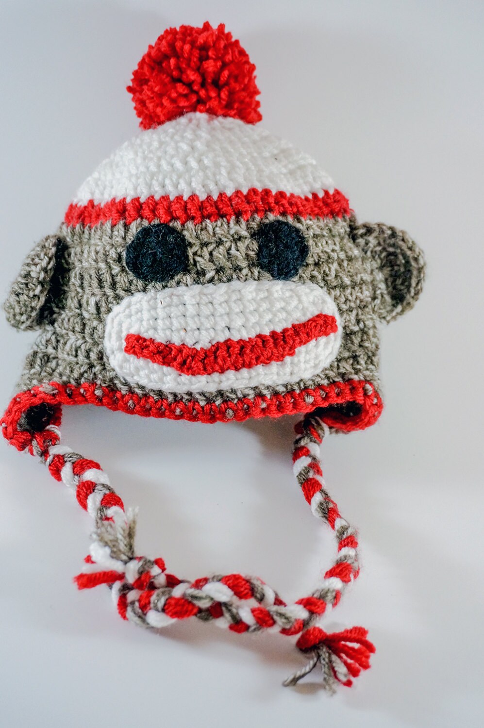 Sock Monkey Trapper Hat, All Ages, Birthday Smash Cake Hat, Earflap Hat ...