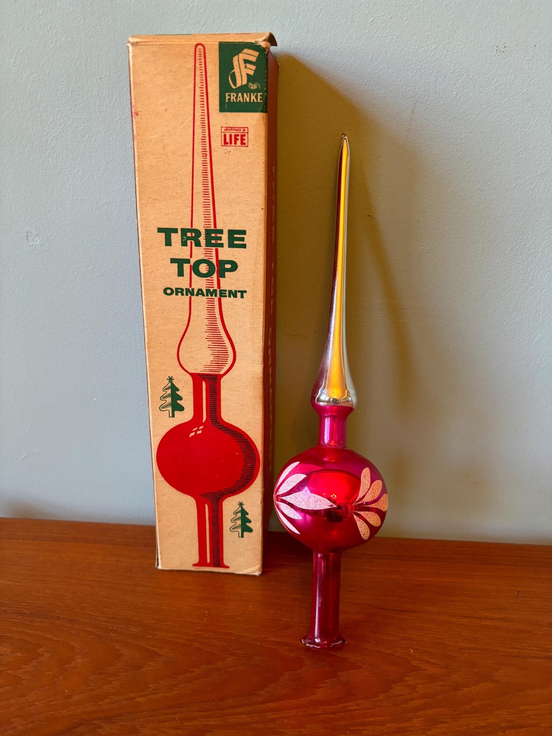 Vintage Christmas Tree Topper, Retro Tree Topper, Rauch Decorative ...