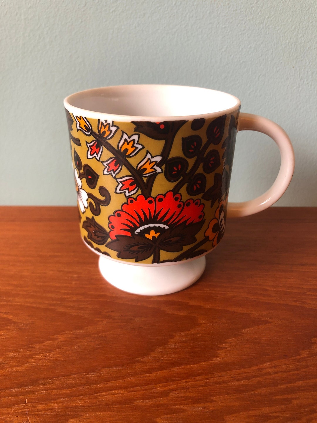 Vintage 1968 Holt Howard Floral Ceramic Mug: Mid Century Modern Tea Cup ...