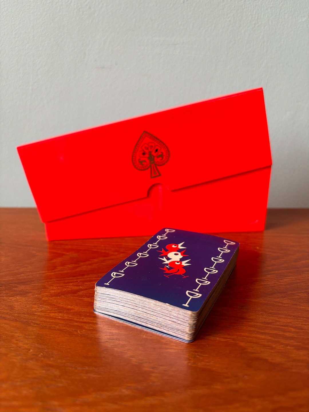Vintage Plastic Red Spade Playing Card Case, Retro Antique Card Case - Etsy