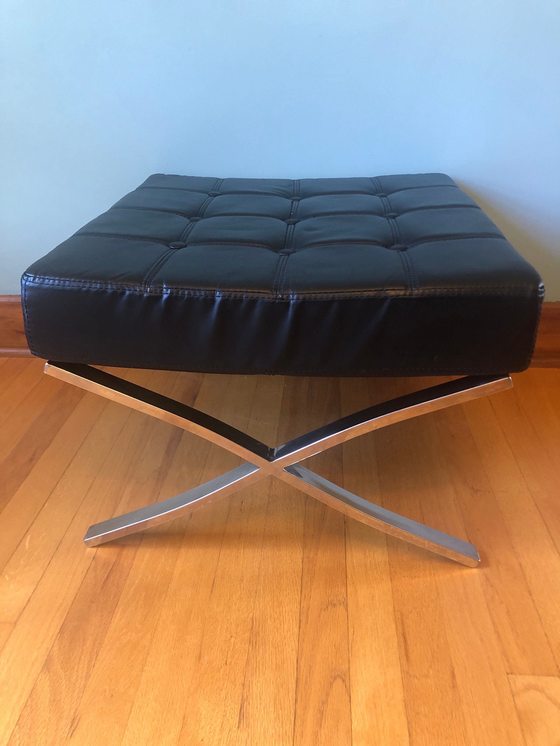Chrome Accent Foot Stool