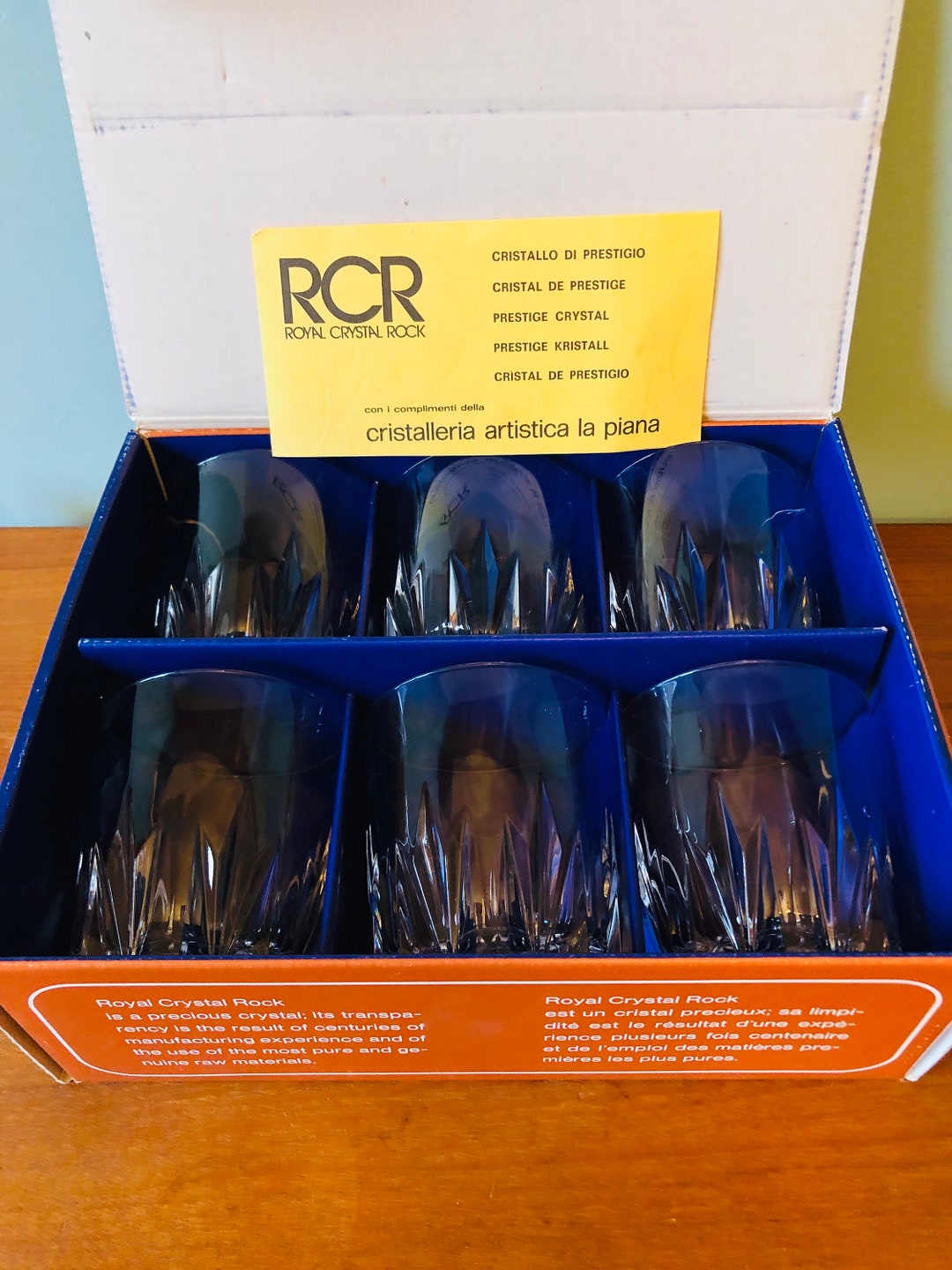 Vintage RCR Royal Crystal Rock 11 Oounce Double Old Fashion , Set of 6 ...