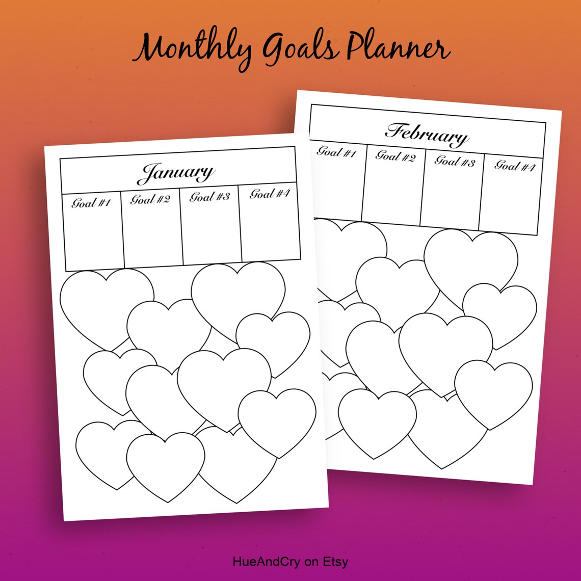 Monthly Goal Setting Planner - Etsy