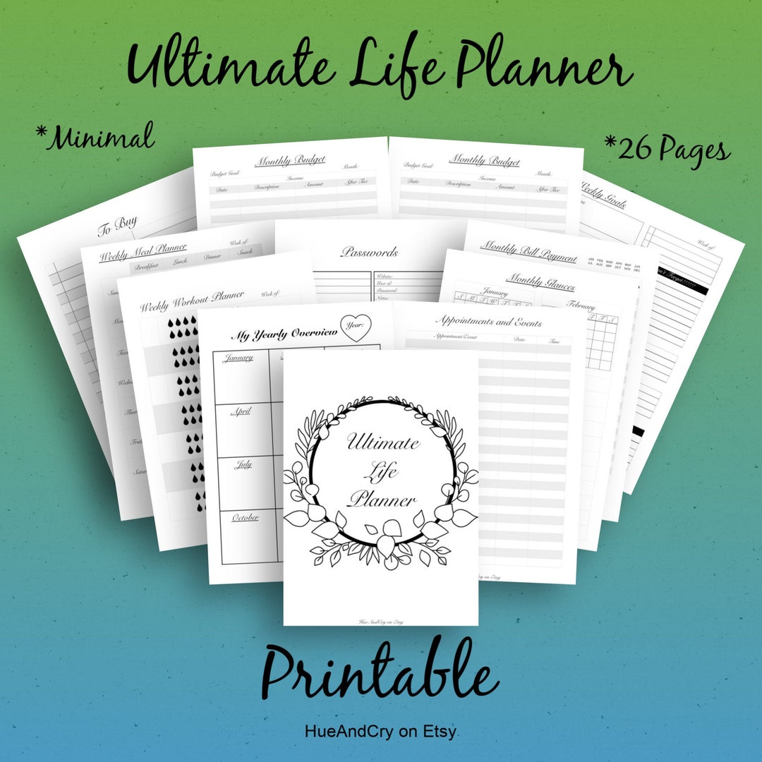 Ultimate Life Planner- Minimalist, A4, A5, US Letter - Etsy