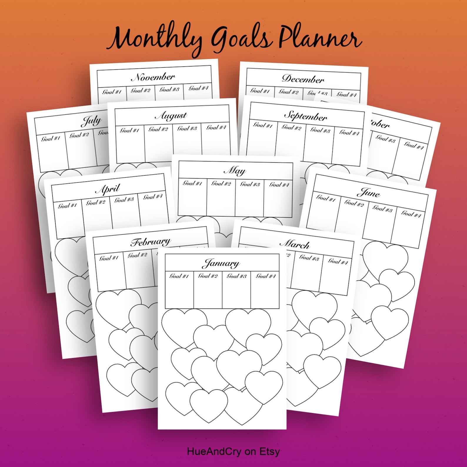 Monthly Goal Setting Planner - Etsy