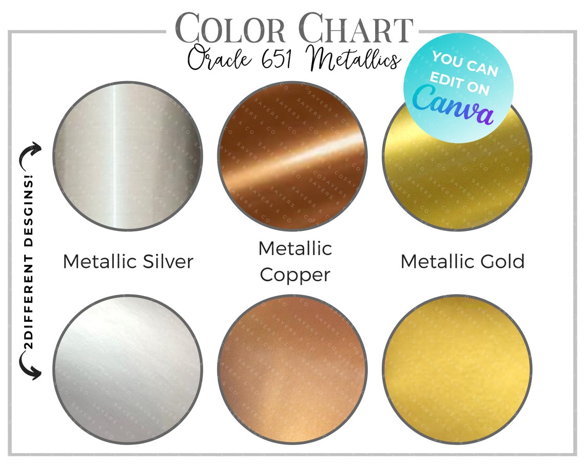Oracle 651 Adhesive Vinyl DIGITAL Download Color Chart 100% - Etsy
