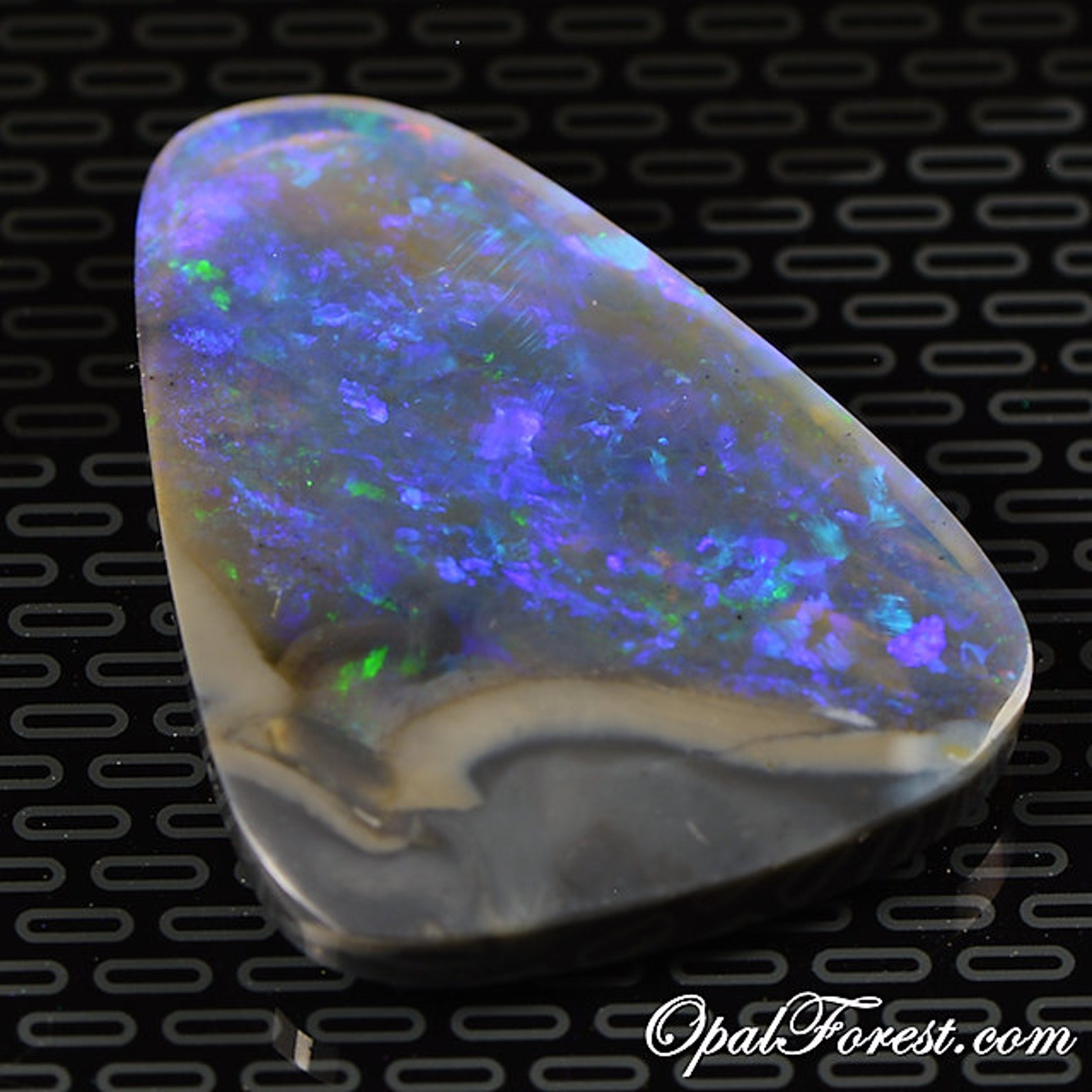 13.1cts Big Solid Blue Black Opal Opal Gemstone Lightning | Etsy