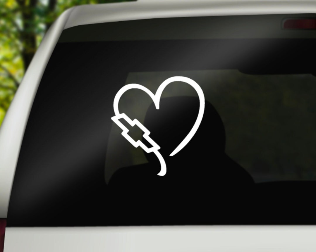 Vinyl Decal, Chevrolet, Chevy, Heart, Car Decals, Car Stickers, Window ...
