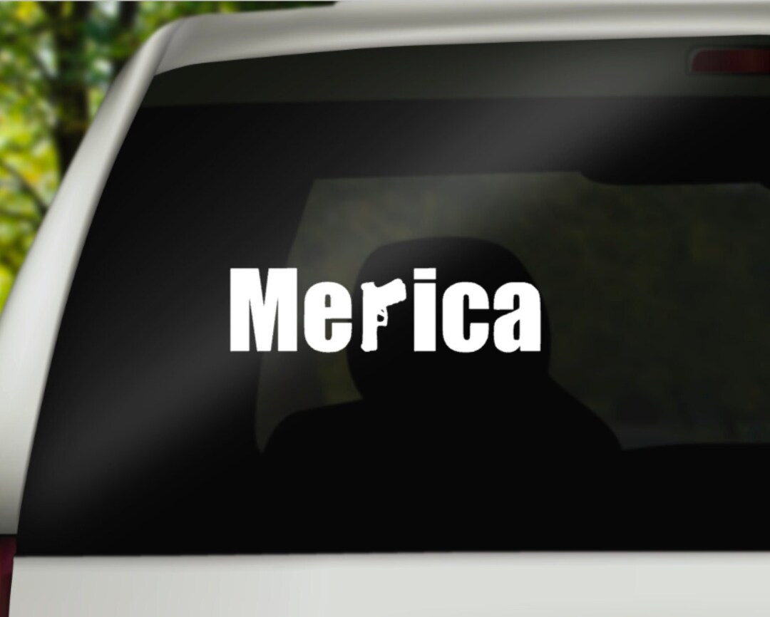 Merica, Merica Vinyl Decal, Merica Decal, Merica Sticker, Merica Decal ...