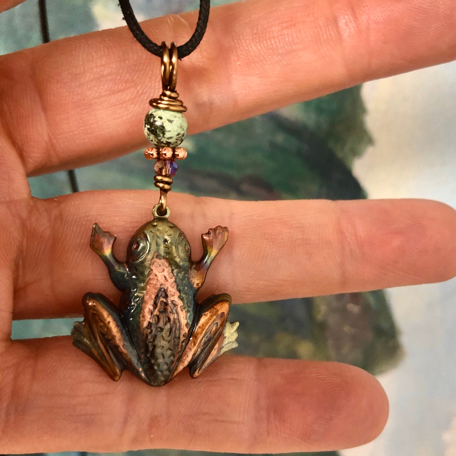 Frog Necklace Copper Pendant Necklace Flame Colored Frog - Etsy