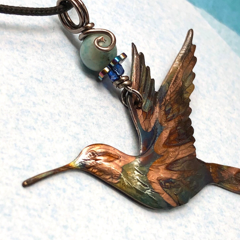 Hummingbird Necklace - Copper Humming Bird Pendant - Hummingbirds ...