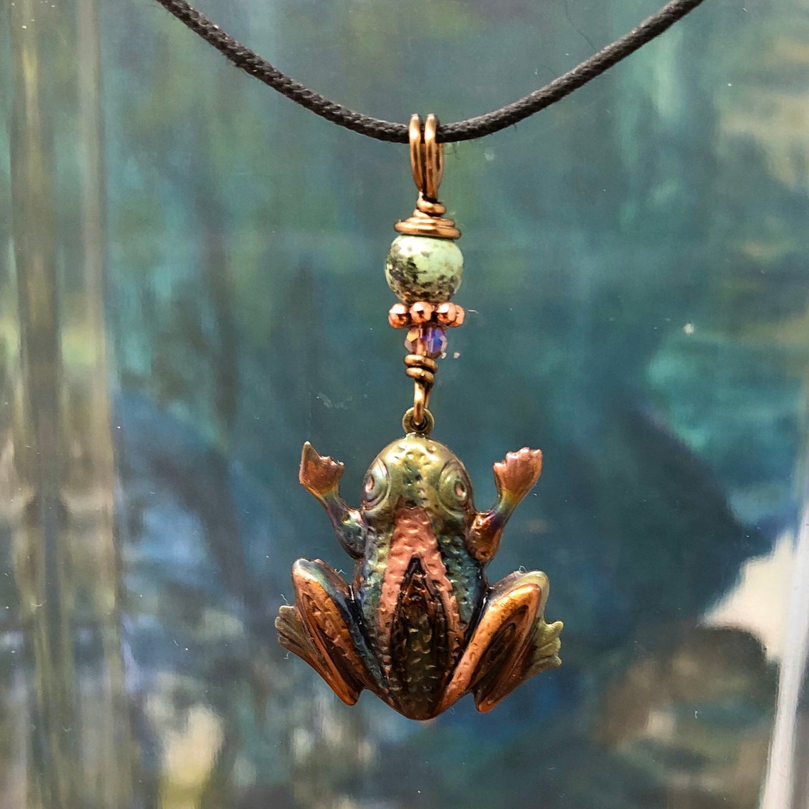 Frog Necklace Copper Pendant Necklace Flame Colored Frog - Etsy