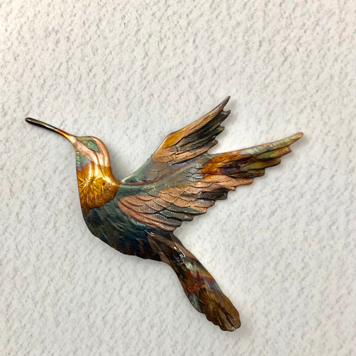 Hummingbird Pin Copper Humming Birds Bird Jewelry 7th | Etsy