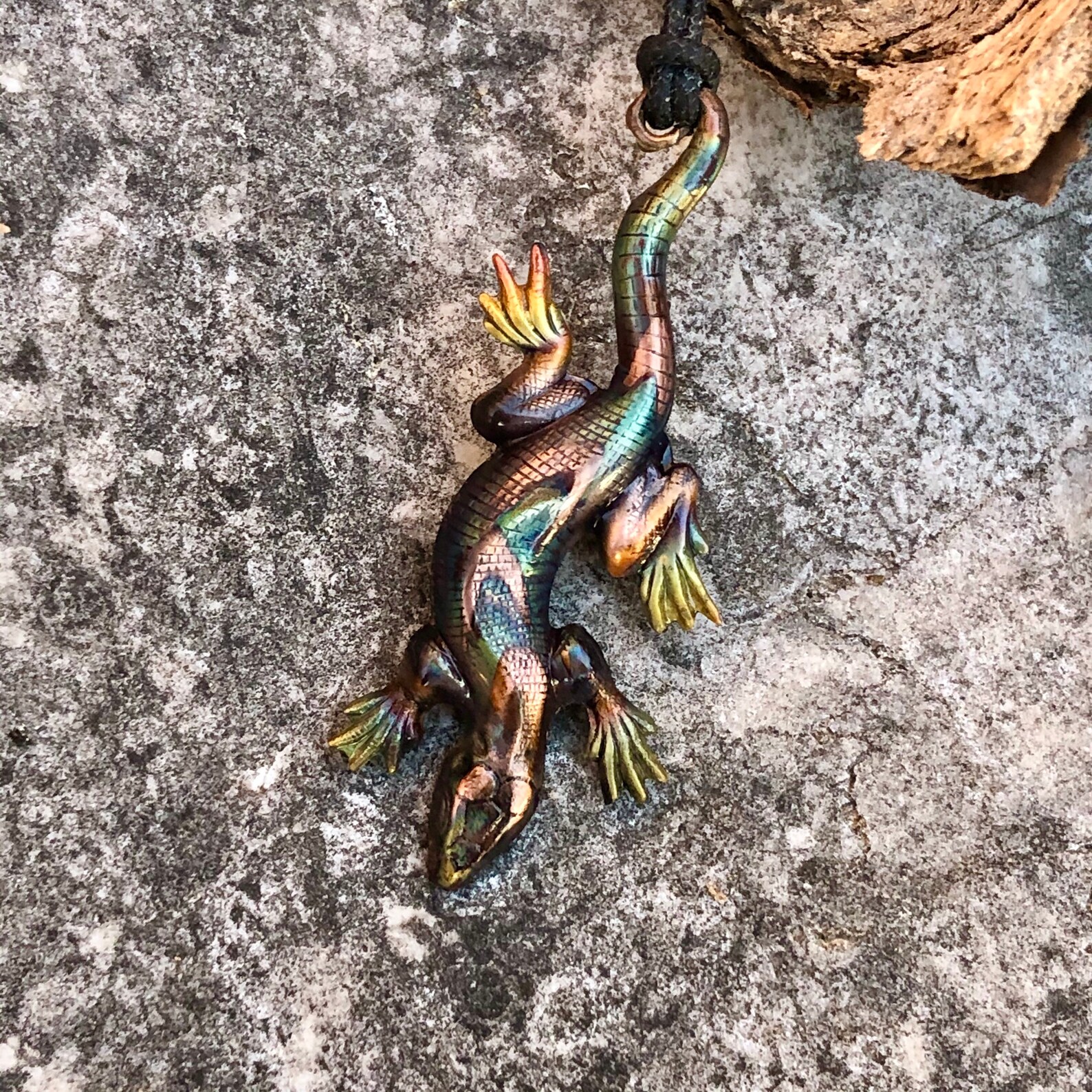 Lizard Necklace Copper Lizard Choker Reptile Jewelry | Etsy