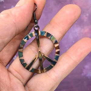 Peace Symbol Earrings Copper Peace Sign Earrings Peace Jewelry Hippy ...