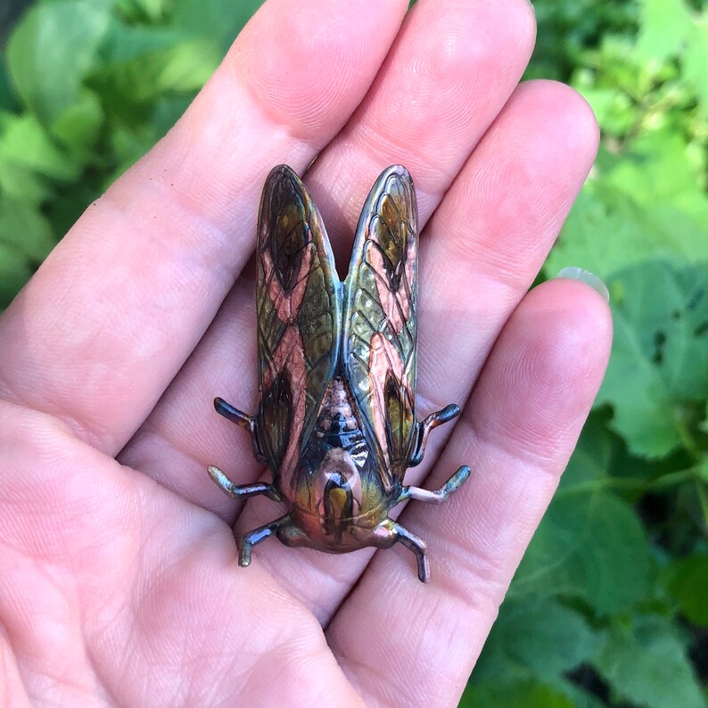 Cicada Pin - Copper Cicada Brooch - Brood X Cicada Jewelry - Brood X ...
