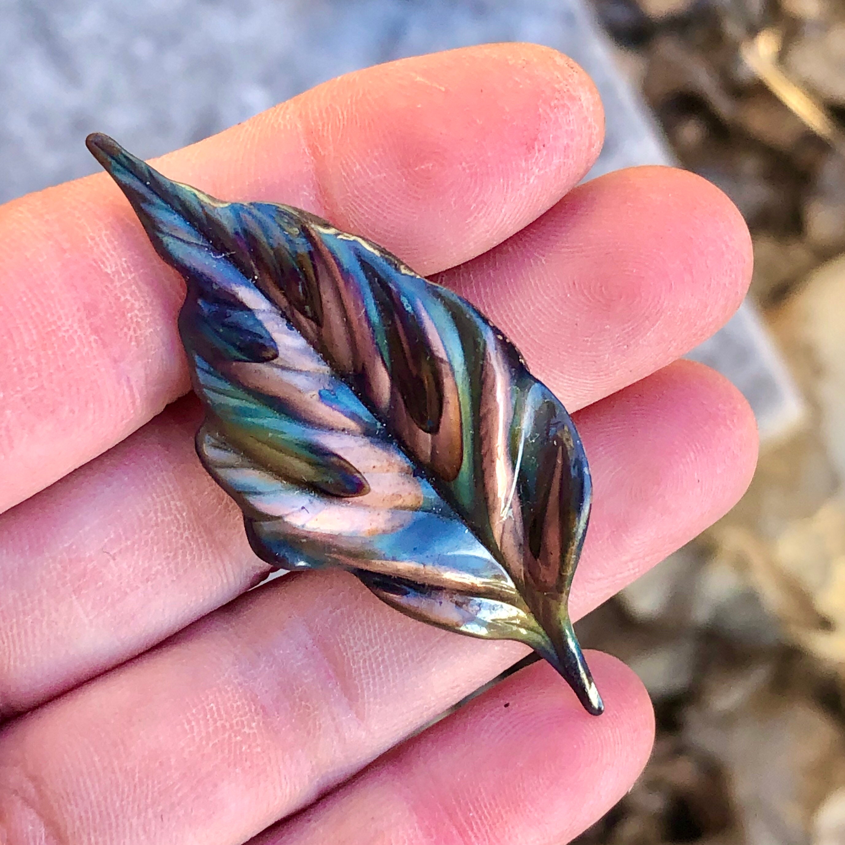 Leaf Pin Copper Leaf Pin Leaf Jewelry Statement Leaf Pin - Etsy