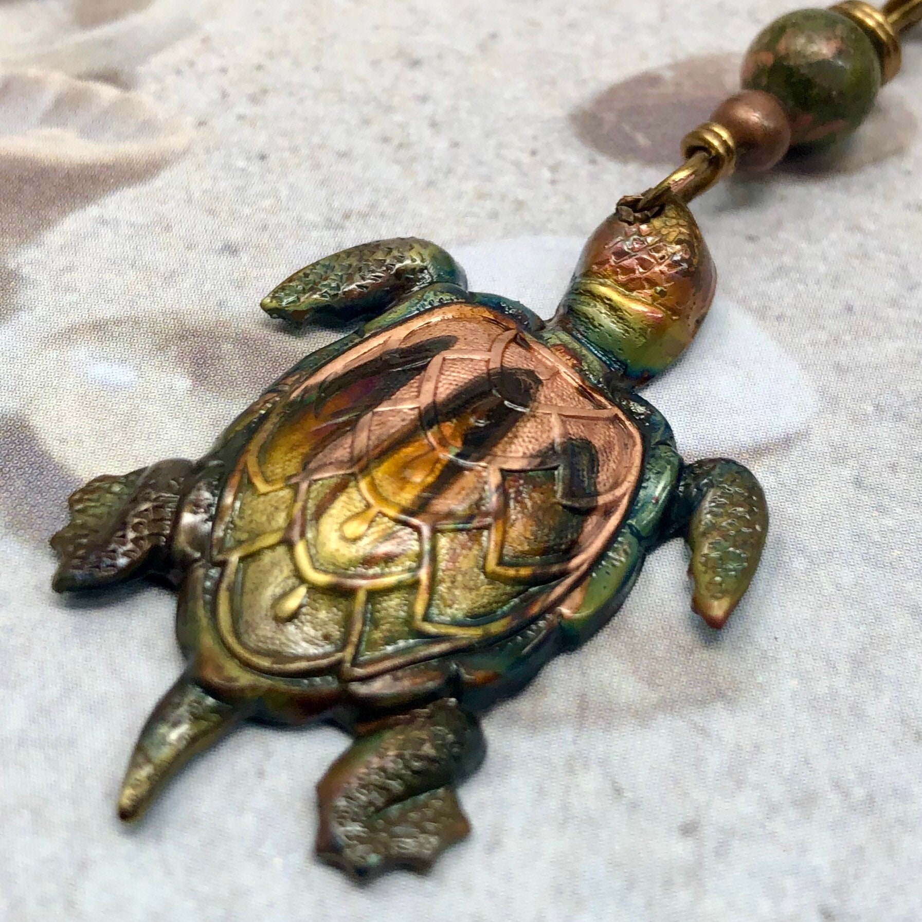 Sea Turtle Necklace Copper Turtle Pendant Necklace Turtle | Etsy