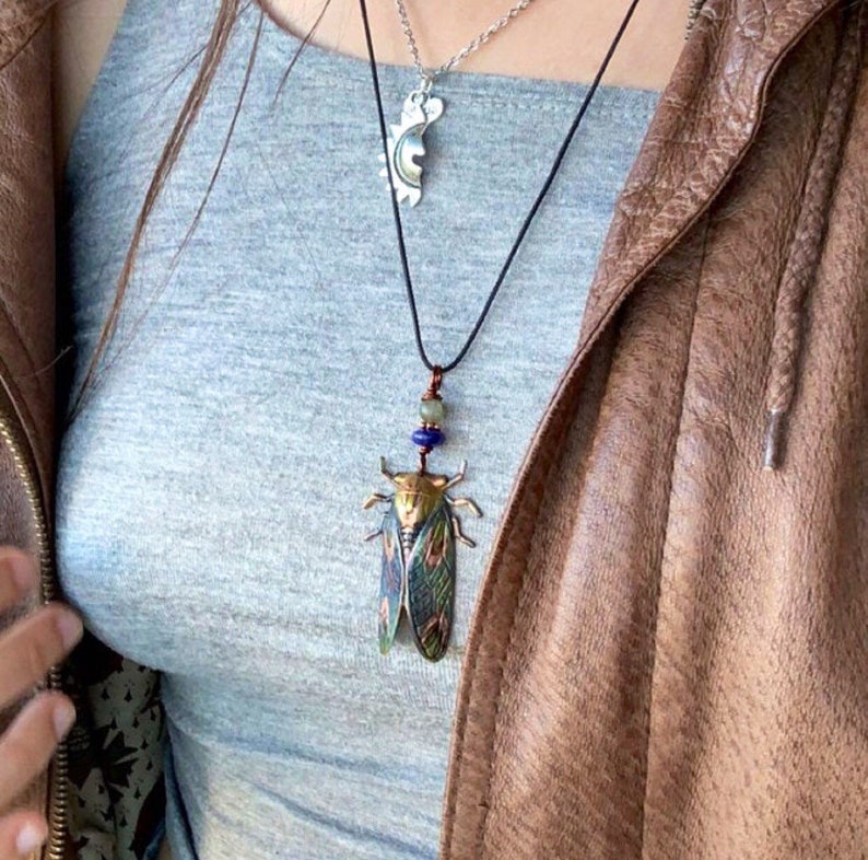 Cicada Necklace Copper Cicada Pendant Brood X Cicada - Etsy