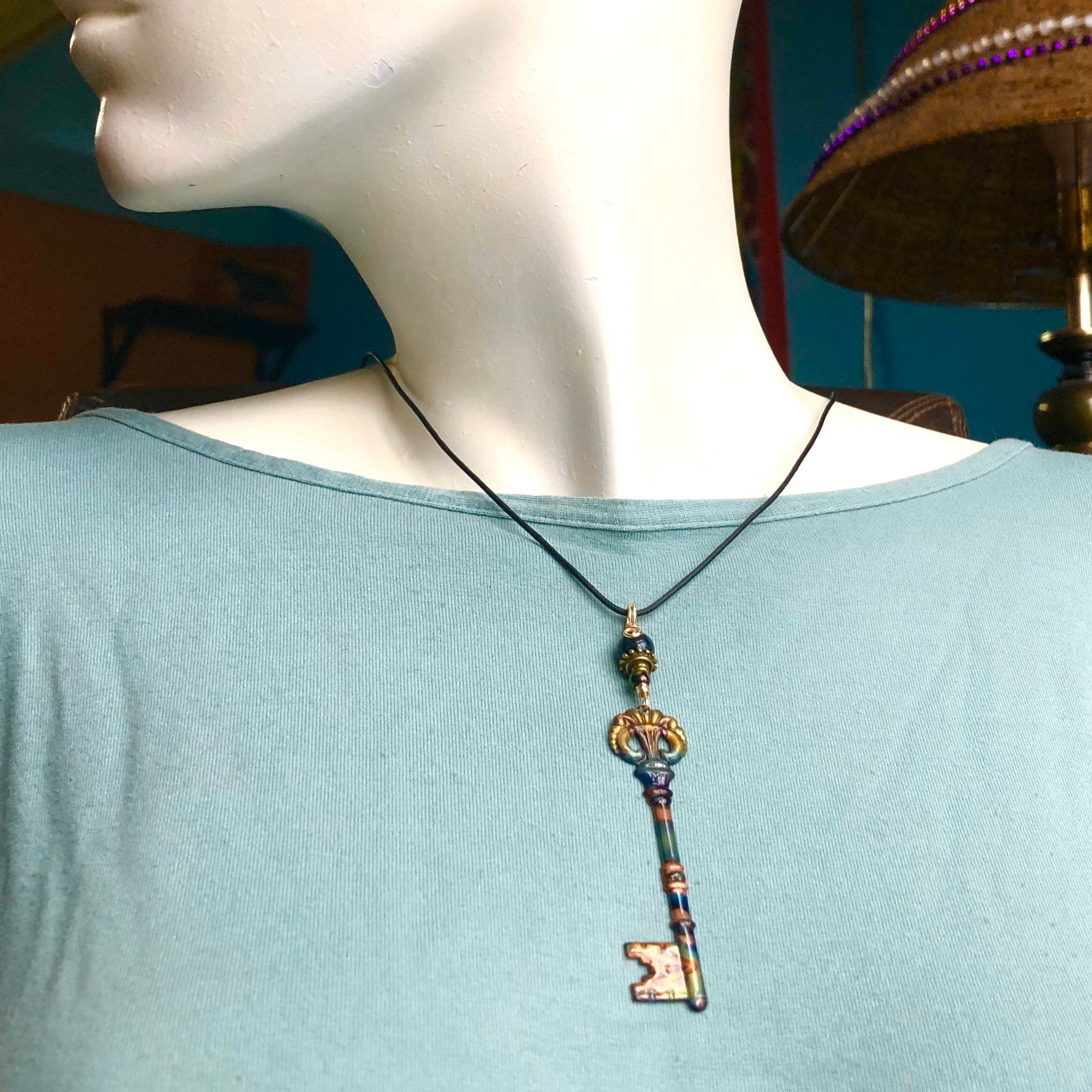 Key Necklace Copper Key Pendant Necklace Key Jewelry | Etsy