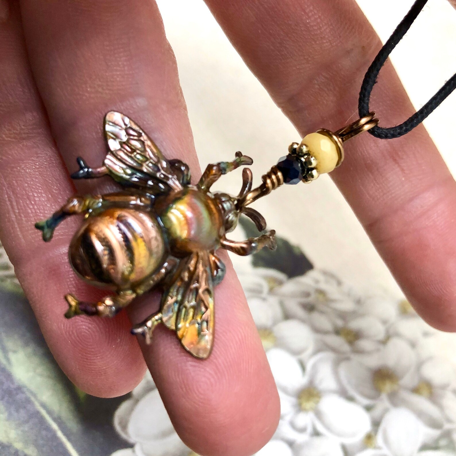 Bee Necklace - Copper Bee Pendant - Honeybee Necklace - Nature Gift ...