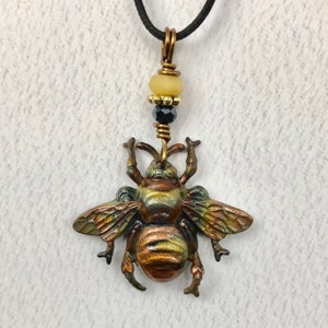 Bee Necklace Copper Bee Pendant Honeybee Necklace Nature Gift Bees ...