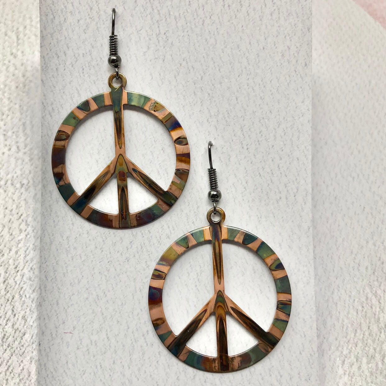 Peace Symbol Earrings Copper Peace Sign Earrings Peace - Etsy.de