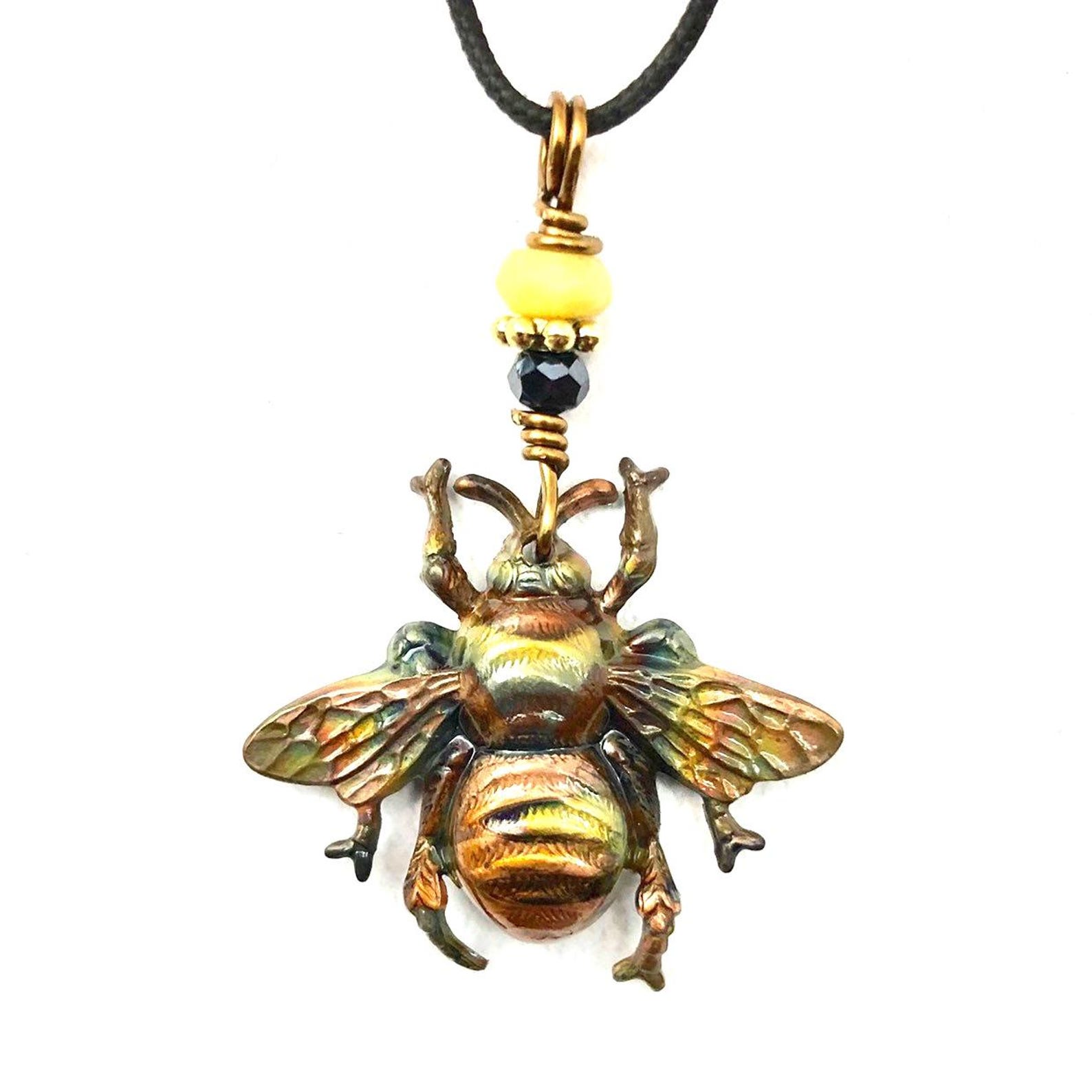 Bee Necklace - Copper Bee Pendant - Honeybee Necklace - Nature Gift ...