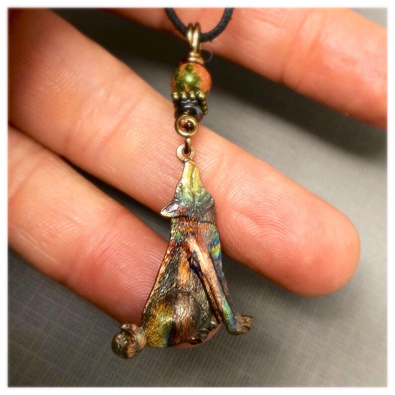 Wolf Necklace Copper Pendant Necklace Wolves Jewelry Etsy