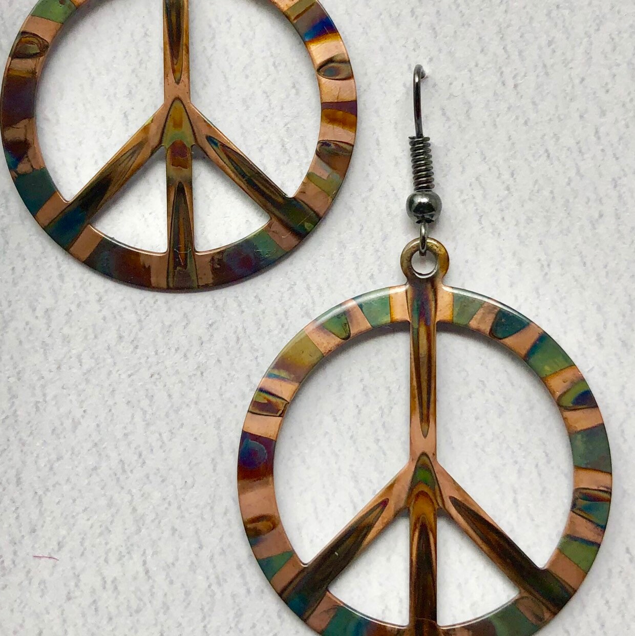 Peace Symbol Earrings Copper Peace Sign Earrings Peace - Etsy.de