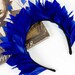 Royal Blue Feather Crown for Races Blue Feather Fascinator for ...