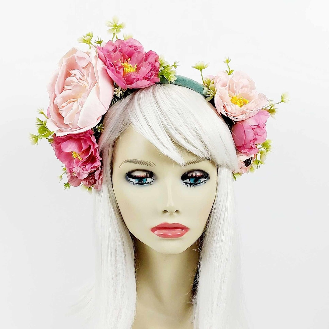 Blush Pink Dusty Pink Rose Pink Flower Headpiece Races Silk Flower ...